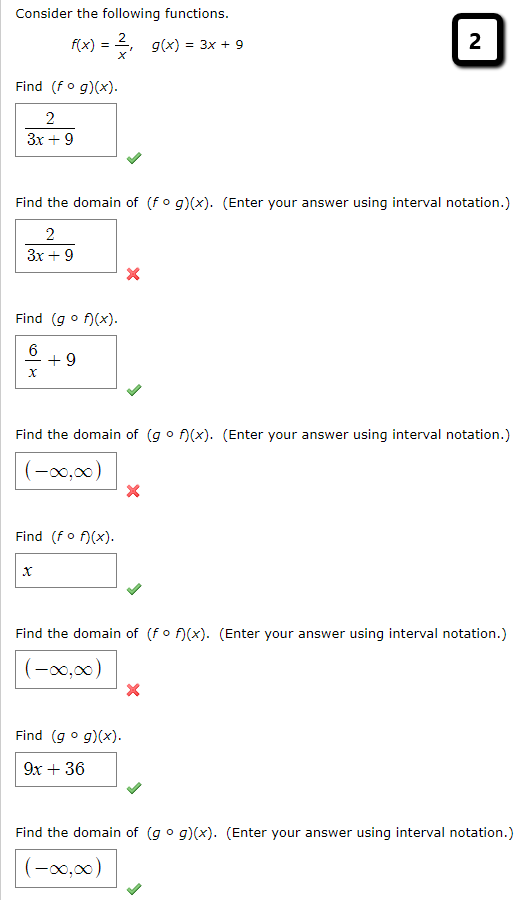 Solved 4 1 Consider The Following Functions 6 F X G X X