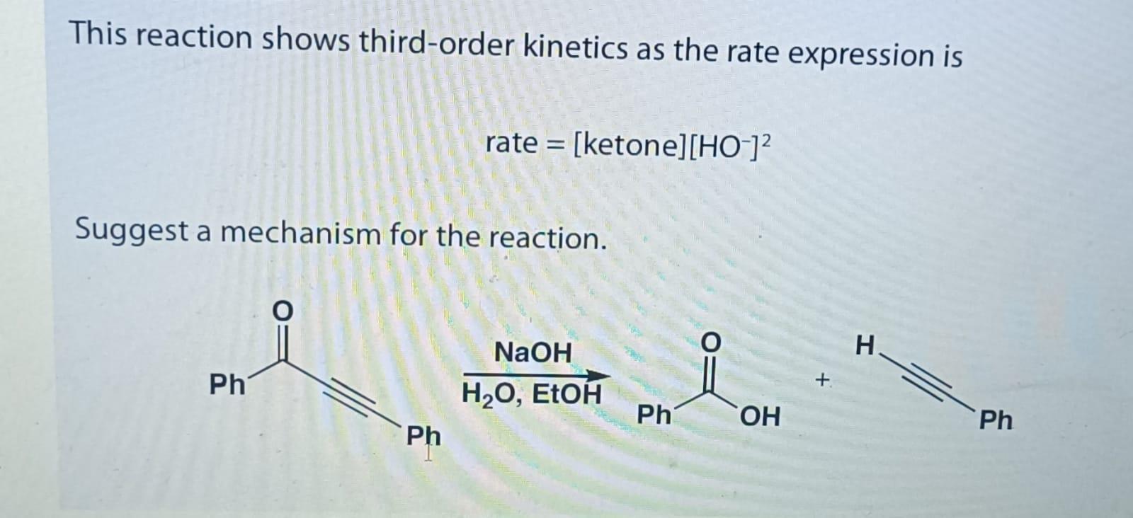 Solved This reaction shows third-order kinetics as the rate | Chegg.com