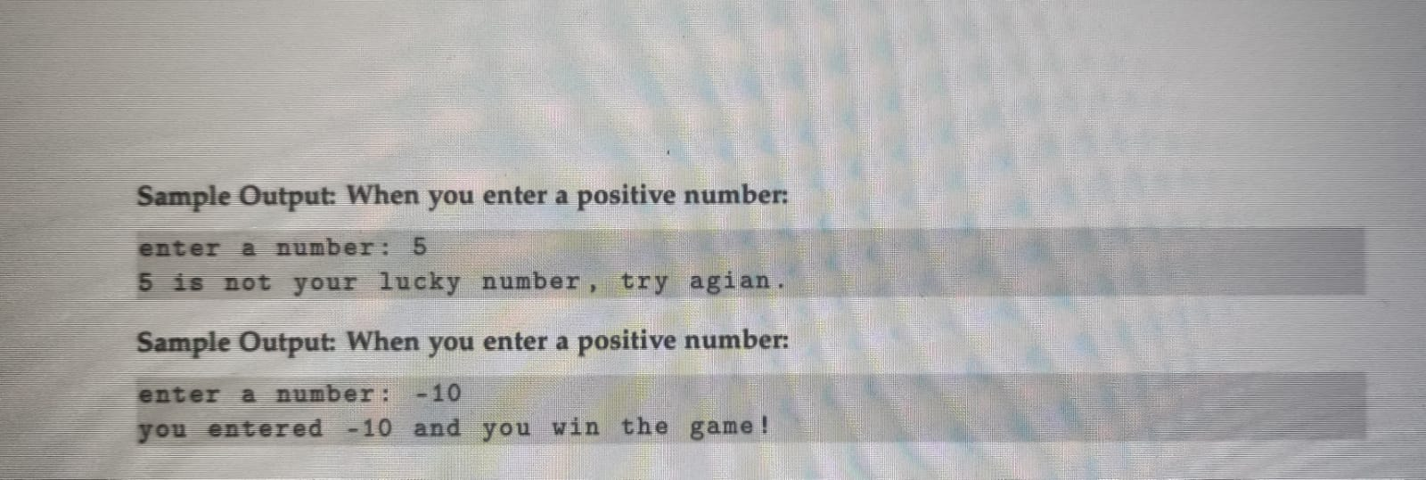 Solved "Enter a lucky number" is a game in which you win the | Chegg.com