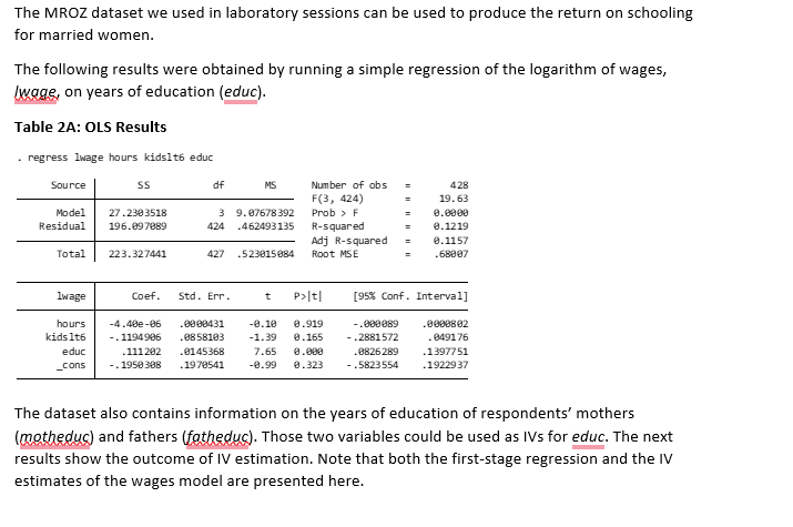 Solved The MROZ dataset we used in laboratory sessions can | Chegg.com