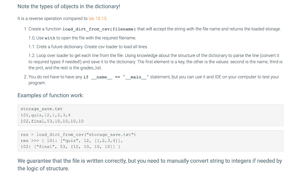 Solved Instructions A dictionary is a great way to store | Chegg.com