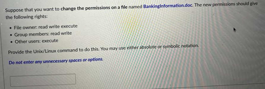 Solved Suppose that you want to change the permissions on a | Chegg.com