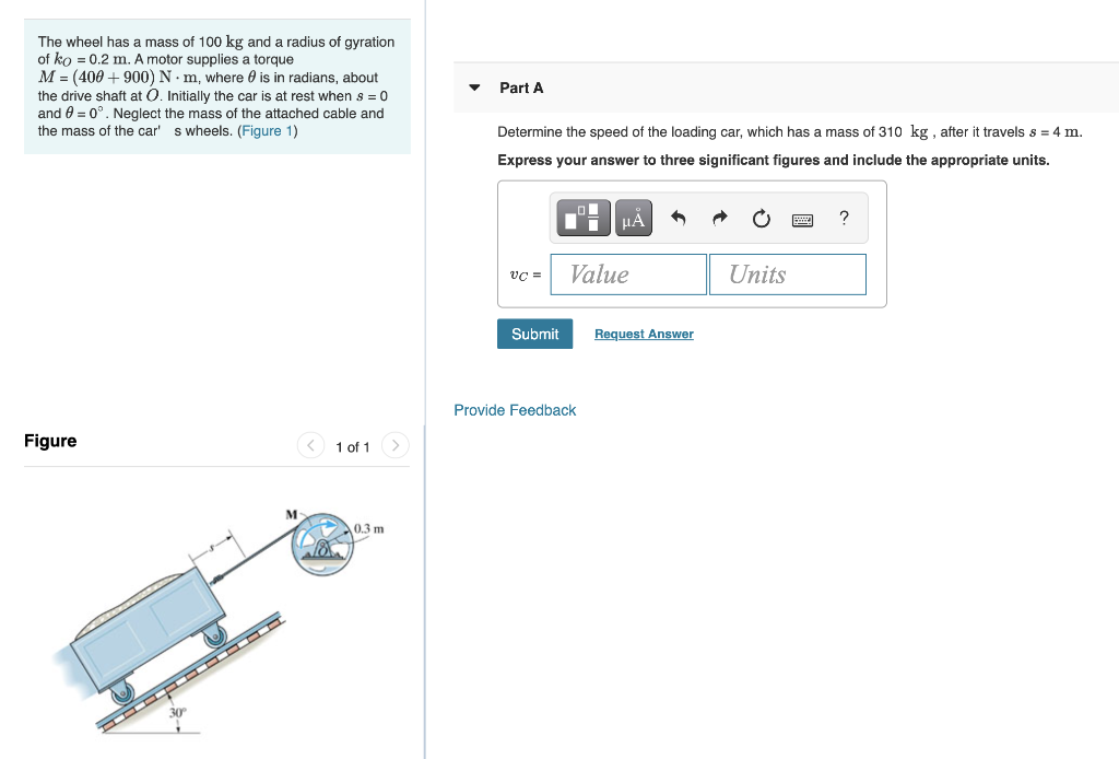 Solved The wheel has a mass of 100 kg and a radius of | Chegg.com