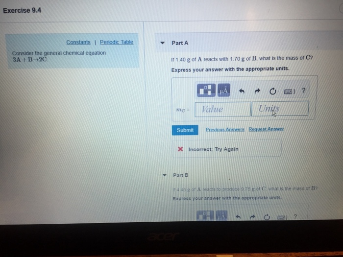 Solved Exercise 9.4 Constants 1 Periodic Table PartA | Chegg.com