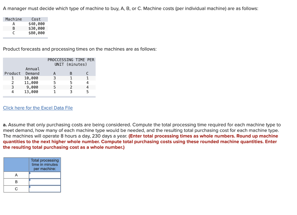 Solved A manager must decide which type of machine to buy, | Chegg.com