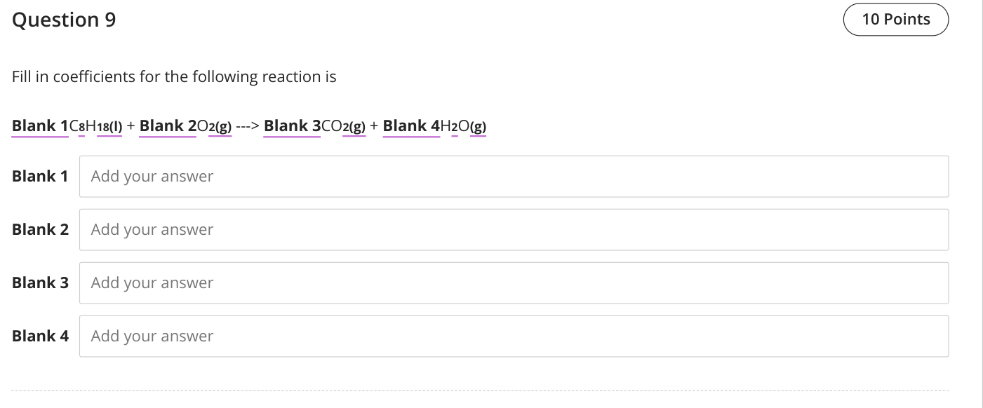 Solved Fill in coefficients for the following reaction is | Chegg.com