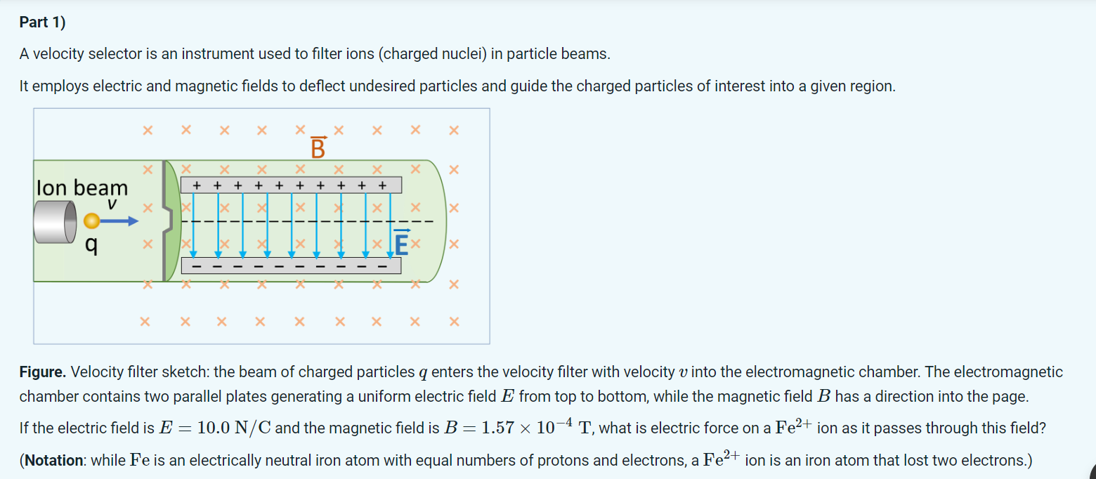 [Solved]: A velocity selector is an instrument used to filt