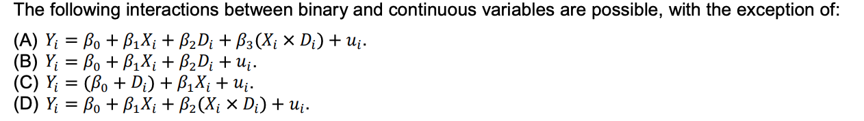 Solved The following interactions between binary and | Chegg.com