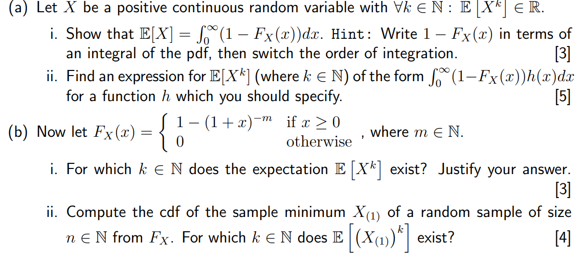Solved -m (a) Let X be a positive continuous random variable | Chegg.com