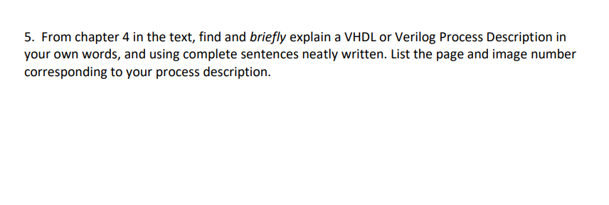 Solved 5. From chapter 4 in the text, find and briefly | Chegg.com