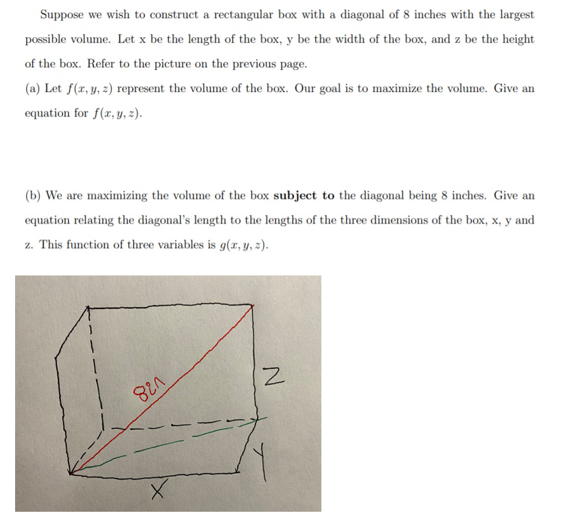 Solved Suppose we wish to construct a rectangular box with a | Chegg.com