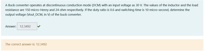 Solved A Buck converter operates at discontinuous conduction | Chegg.com