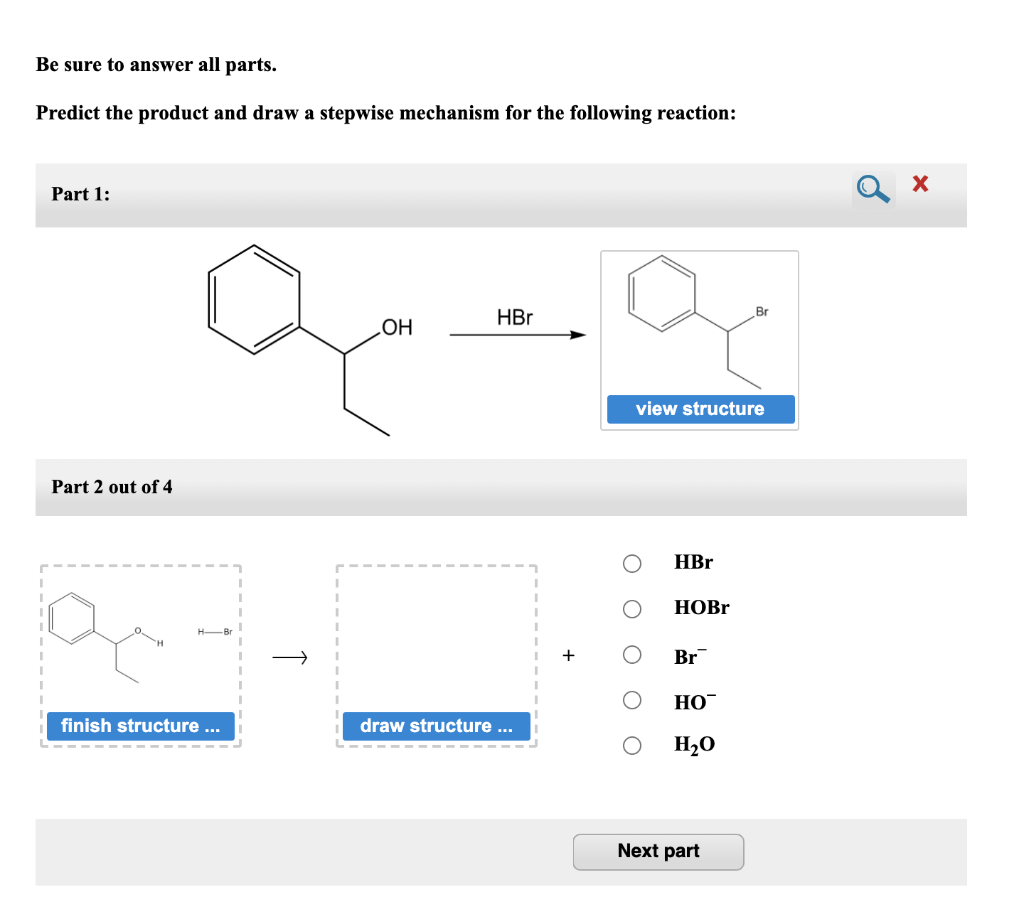 Solved Be sure to answer all parts. Predict the product and | Chegg.com