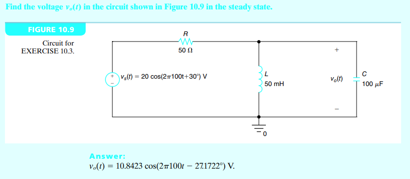 Solved Find the voltage vo(t) in the circuit shown in Figure | Chegg.com