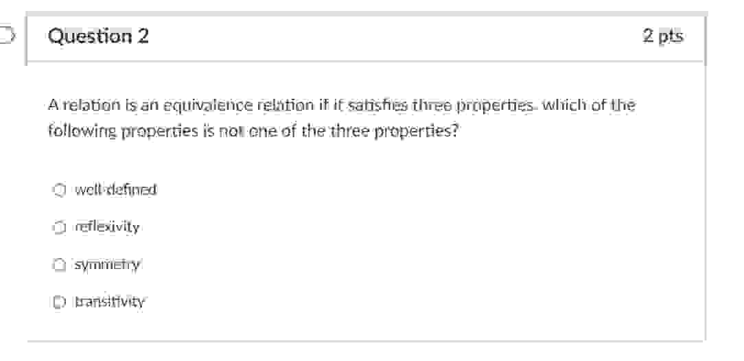 Solved Question 2A relatign is an equivalence relation if if | Chegg.com