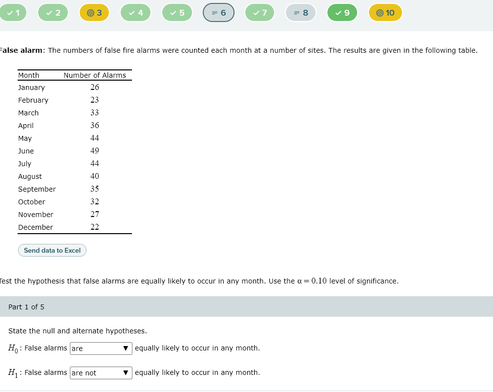 Solved alse alarm: The numbers of false fire alarms were | Chegg.com