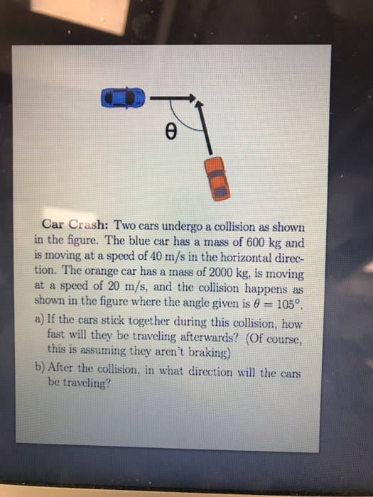 Solved Car Crash: Two cars undergo a collision as shown in | Chegg.com