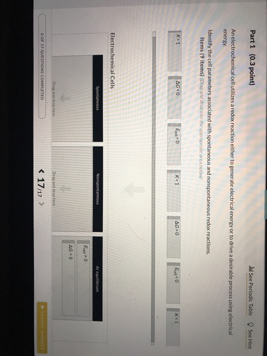 Solved Part 1 (0.3 point) d See Periodic Table See Hint An | Chegg.com