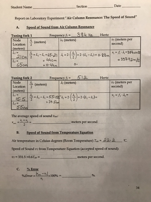 Solved SectionDate Student Name Report on Laboratory | Chegg.com