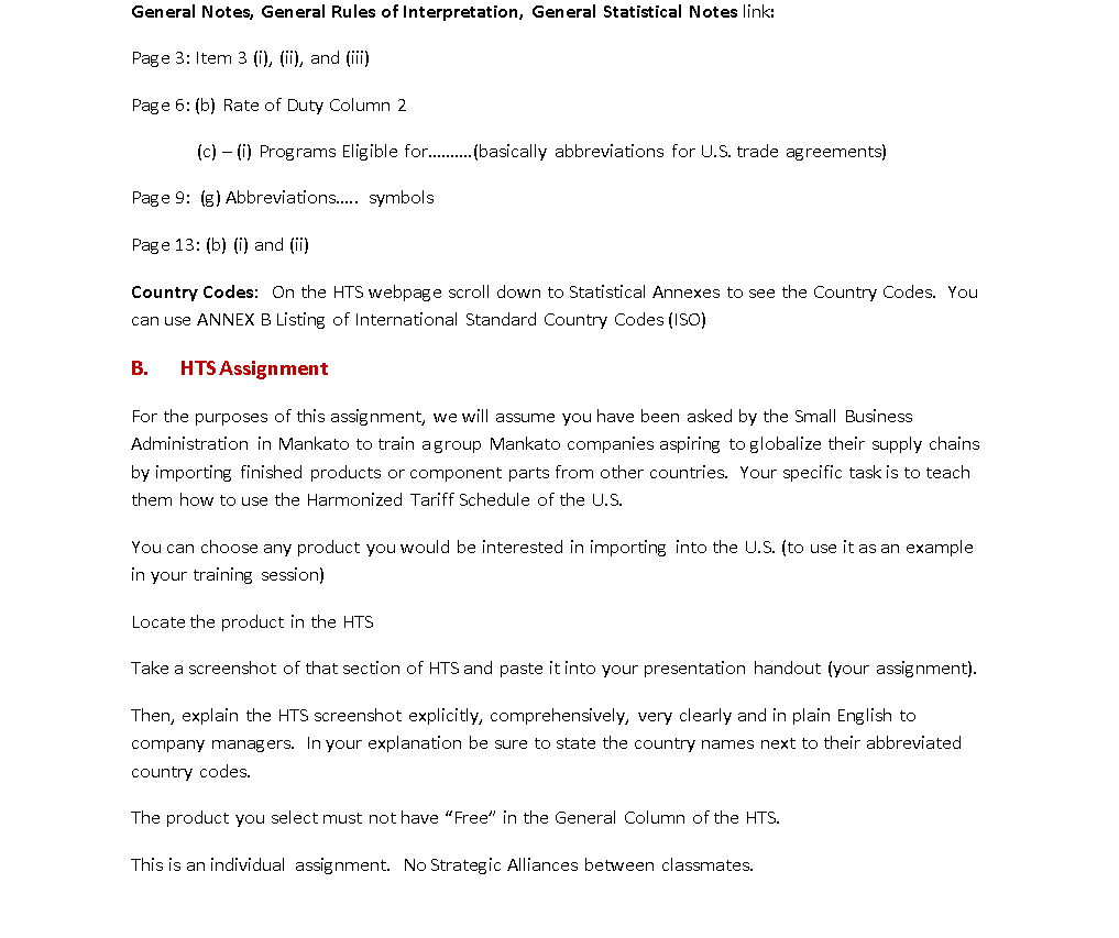 Solved The Harmonized Tariff Schedule (HTS) of the U.S. A. | Chegg.com