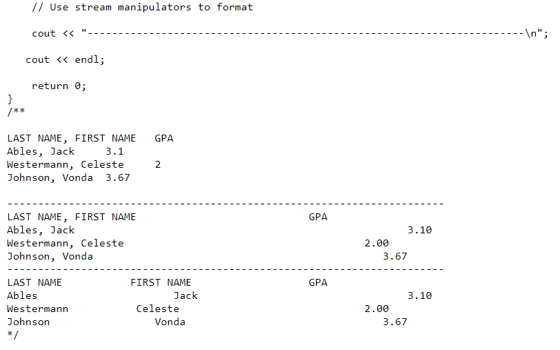 Solved * A program to demonstrate the use of the stream | Chegg.com