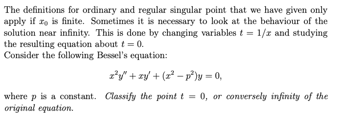 Solved The definitions for ordinary and regular singular | Chegg.com