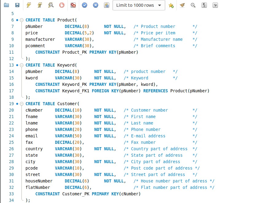 Solved сл 6. CREATE TABLE Product ( 7 pNumber DECIMAL (8) | Chegg.com