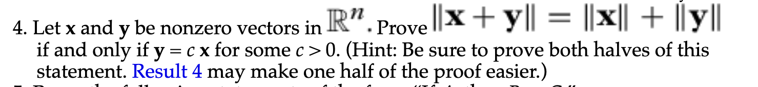 Solved 4. Let x and y be nonzero vectors in Rn. Prove | Chegg.com