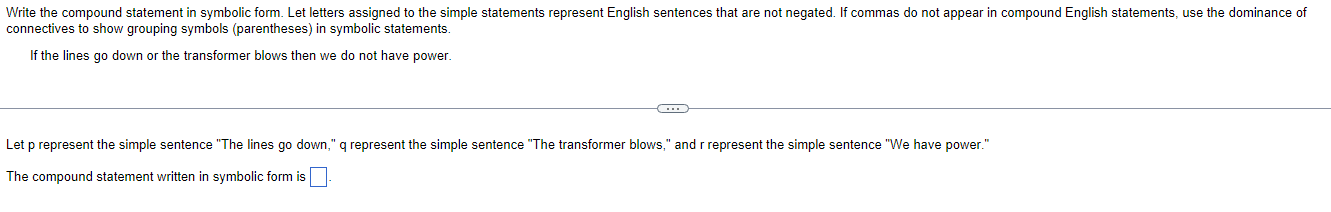 Solved connectives to show grouping symbols (parentheses) in | Chegg.com