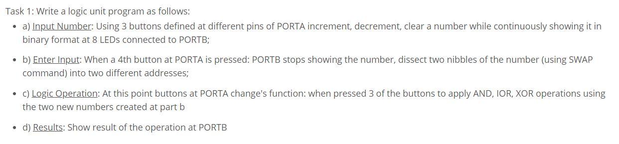 Solved Question 8 In Mplab Using Pic16f84a Do Not Use C 