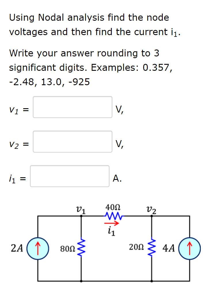Solved Using Nodal analysis find the node voltages and then | Chegg.com