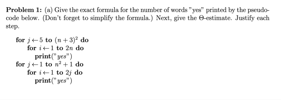 Solved Problem 1: (a) Give the exact formula for the number | Chegg.com