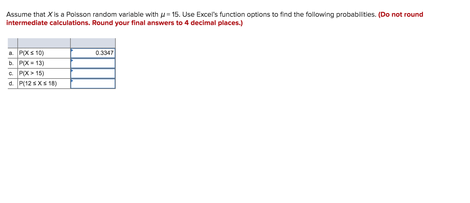 Solved Assume That X Is A Poisson Random Variable With U