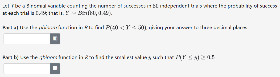 Solved Let Y be a Binomial variable counting the number of | Chegg.com