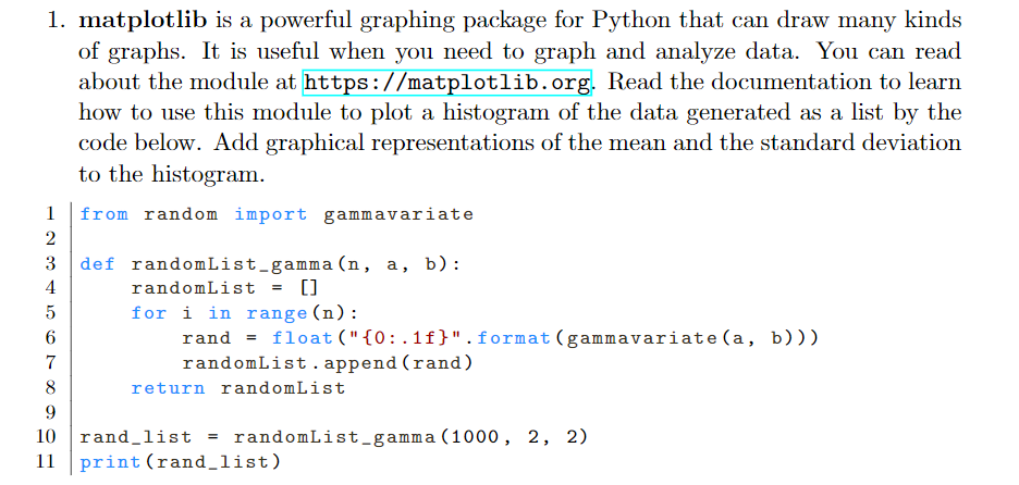 1. matplotlib is a powerful graphing package for | Chegg.com