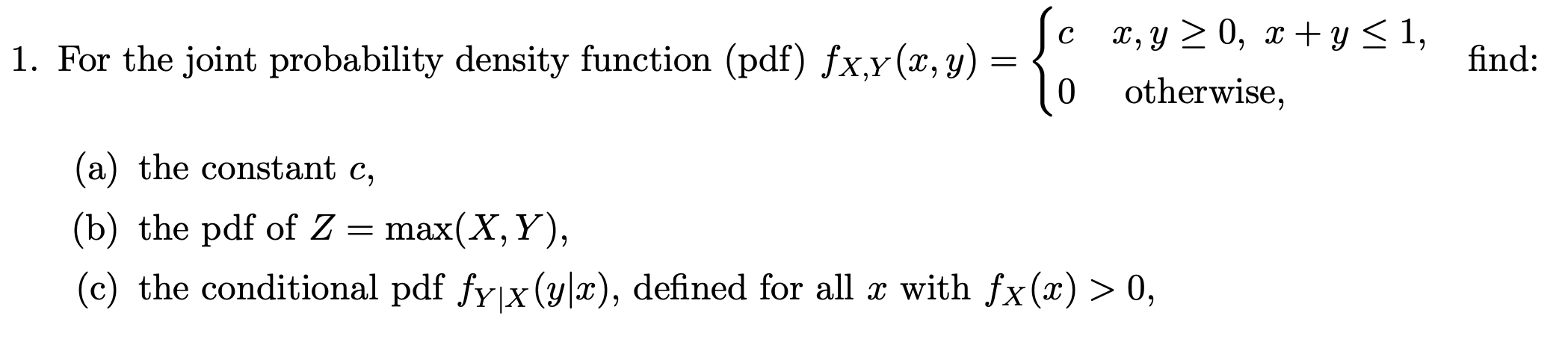 Solved find For the joint probability density function (pdf) | Chegg.com