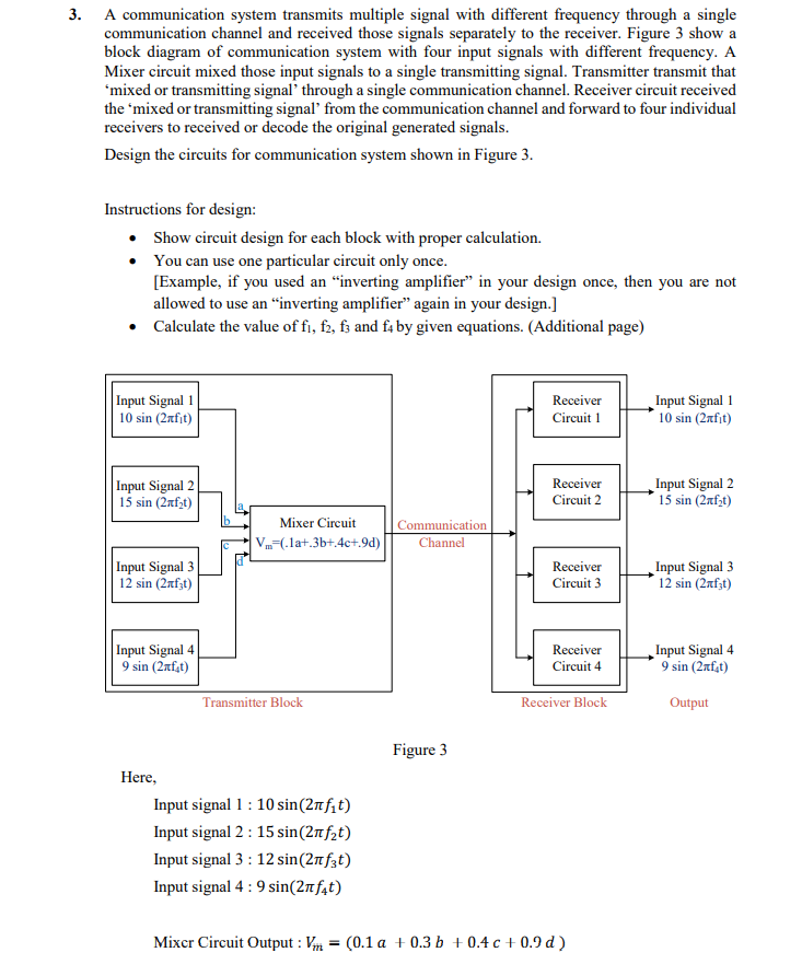 3. A communication system transmits multiple signal | Chegg.com
