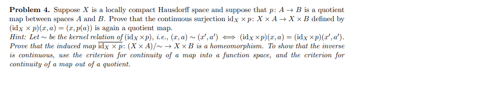 Solved Problem 4. Suppose X is a locally compact Hausdorff | Chegg.com