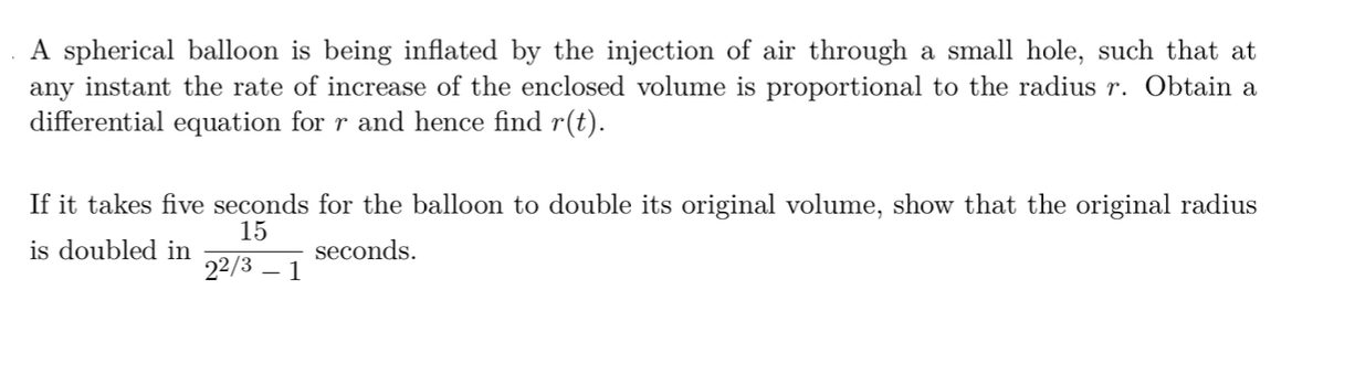 Solved A spherical balloon is being inflated by the | Chegg.com