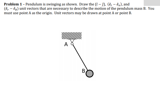 Solved Problem 1 - Pendulum is swinging as shown. Draw the | Chegg.com