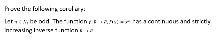 Solved Prove the following corollary: Let n∈N1 be odd. The | Chegg.com