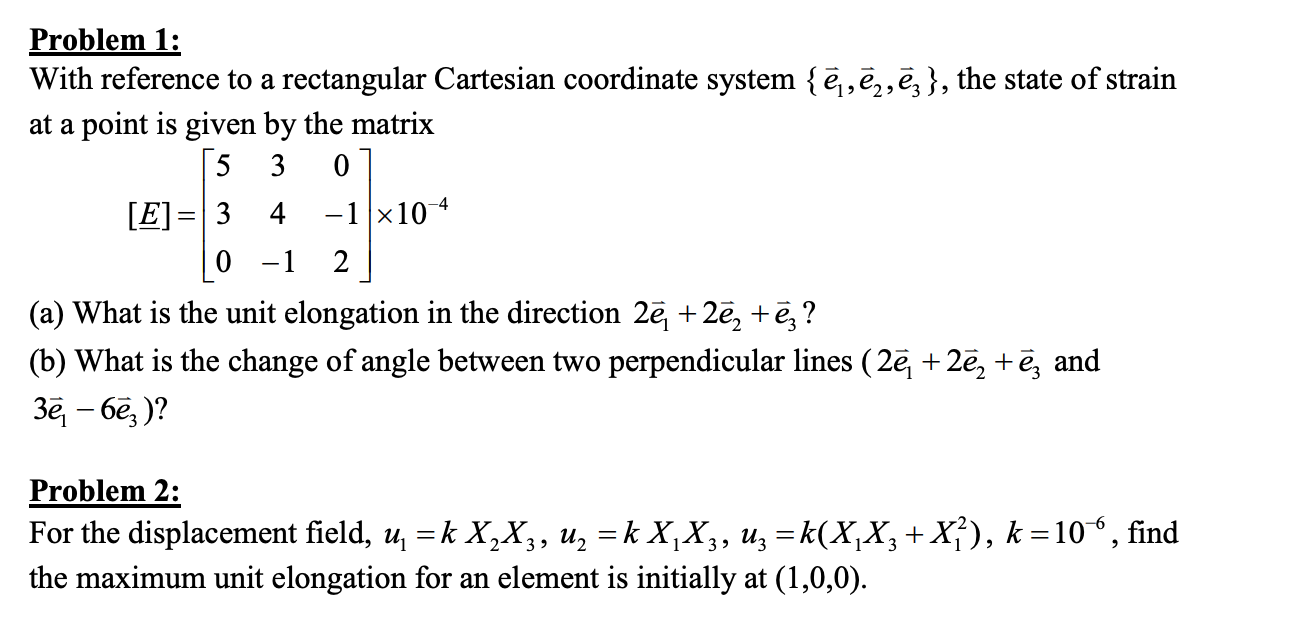Solved Problem 1 With Reference To A Rectangular Cartesian