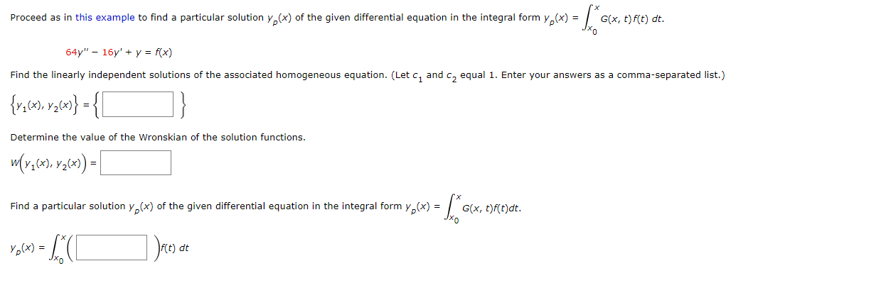 Solved Proceed as in this example to find a particular | Chegg.com