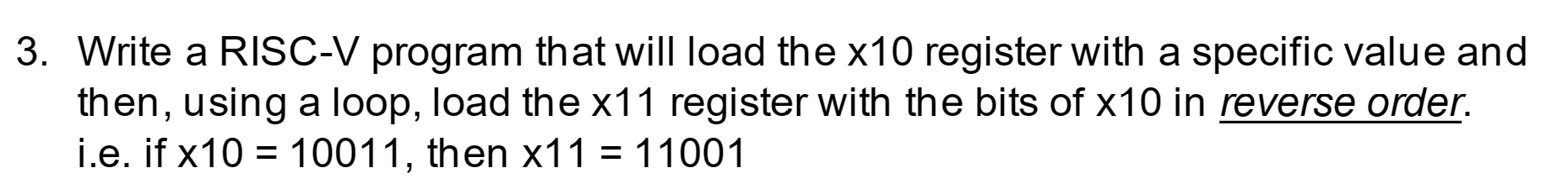 Solved Write a RISC-V program that will load the x10 | Chegg.com