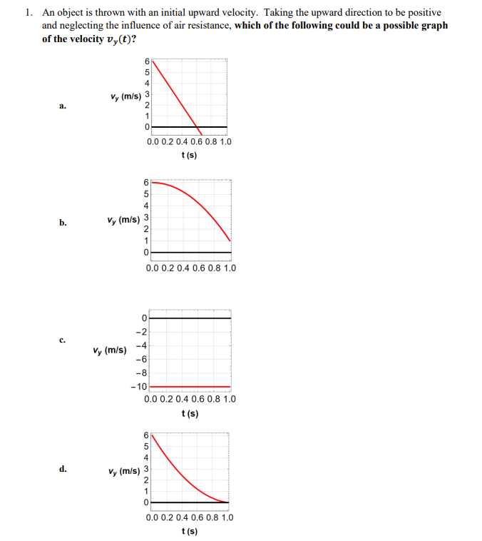 Solved 1. An object is thrown with an initial upward | Chegg.com