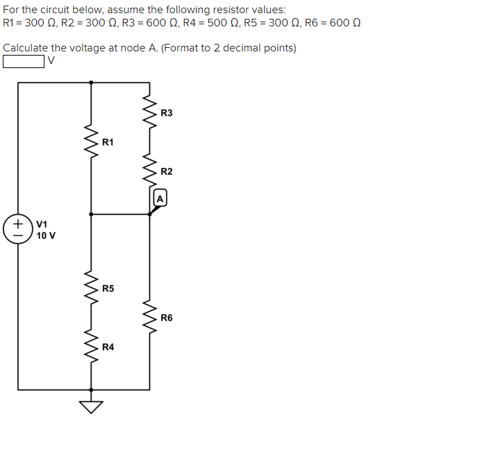 Solved For the circuit below, assume the following resistor | Chegg.com