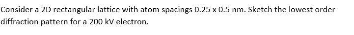 Solved Consider a 2D rectangular lattice with atom spacings | Chegg.com