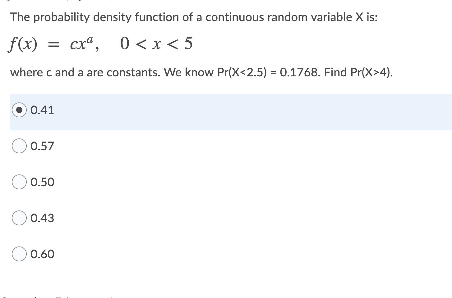 Solved The probability density function of a continuous | Chegg.com