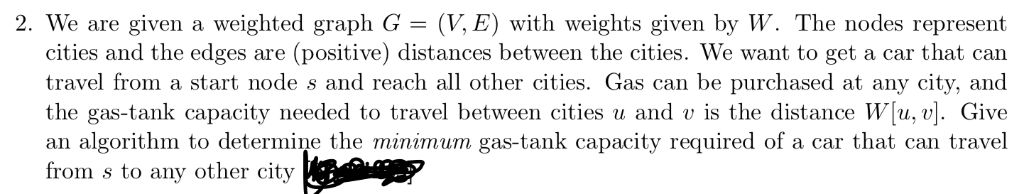 Solved 2. We are given a weighted graph G = (V, E) with | Chegg.com
