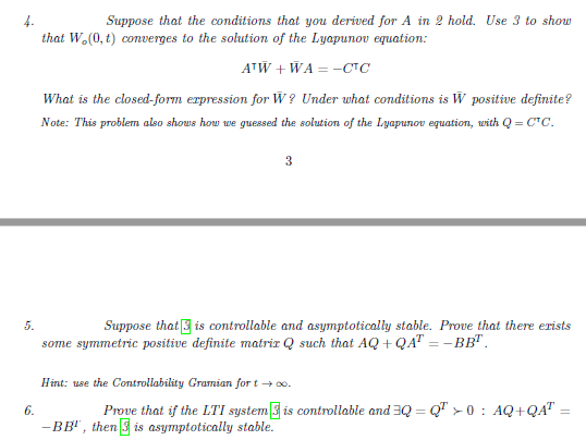 Problem 4 (Observability/Controllability and internal | Chegg.com